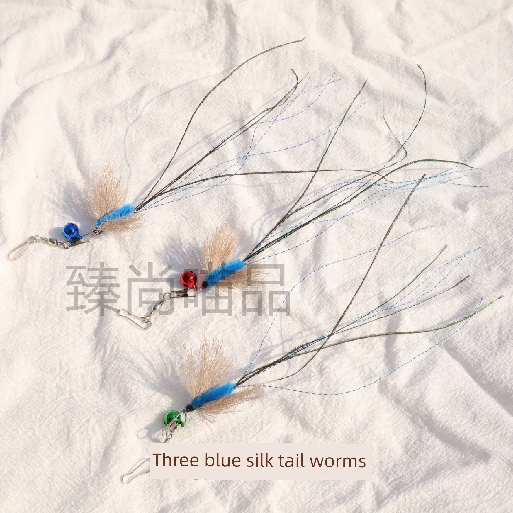 Реалистичные мухи-игрушки для кошек - Набор из трех синих для игры, натуральный дизайн