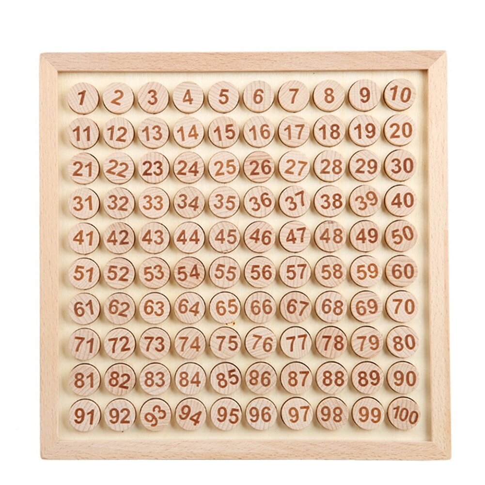 Деревянные учебные игрушки Монтессори 1 100 Числа Таблица расчета Детский сад Математика Настольные игры Детское раннее обучение Учебная помощь Игрушки Математические игрушки (красочные)