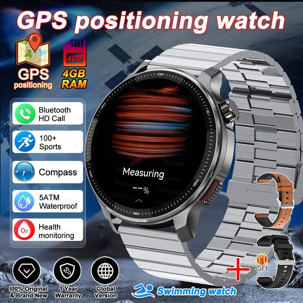 Мужские спортивные умные часы DTG6 Ultra 4ГБ GPS Silver Steel B 2A