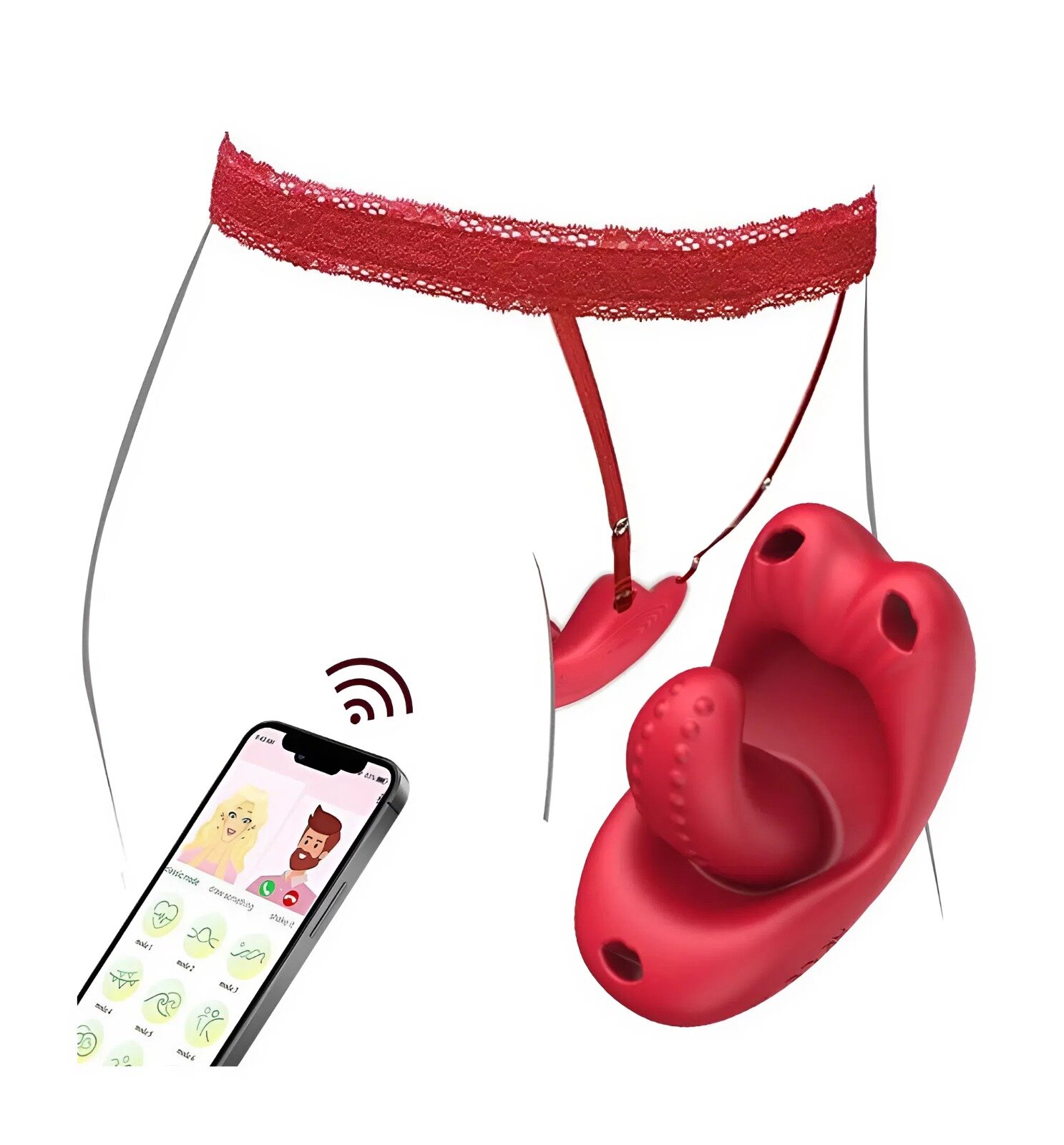 Вибратор женский вибротрусики дистанционный 18+, цвет красный, фиолетовый