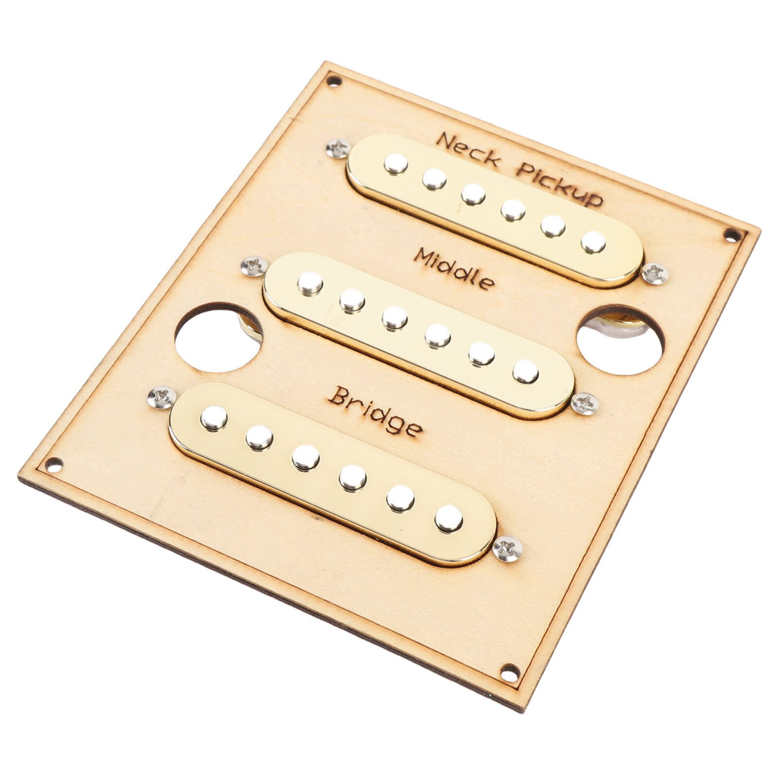 Комплект звукоснимателей Single Coil Alnico 5 для электрогитары (гриф, средний, бридж) для замены, позолоченный.