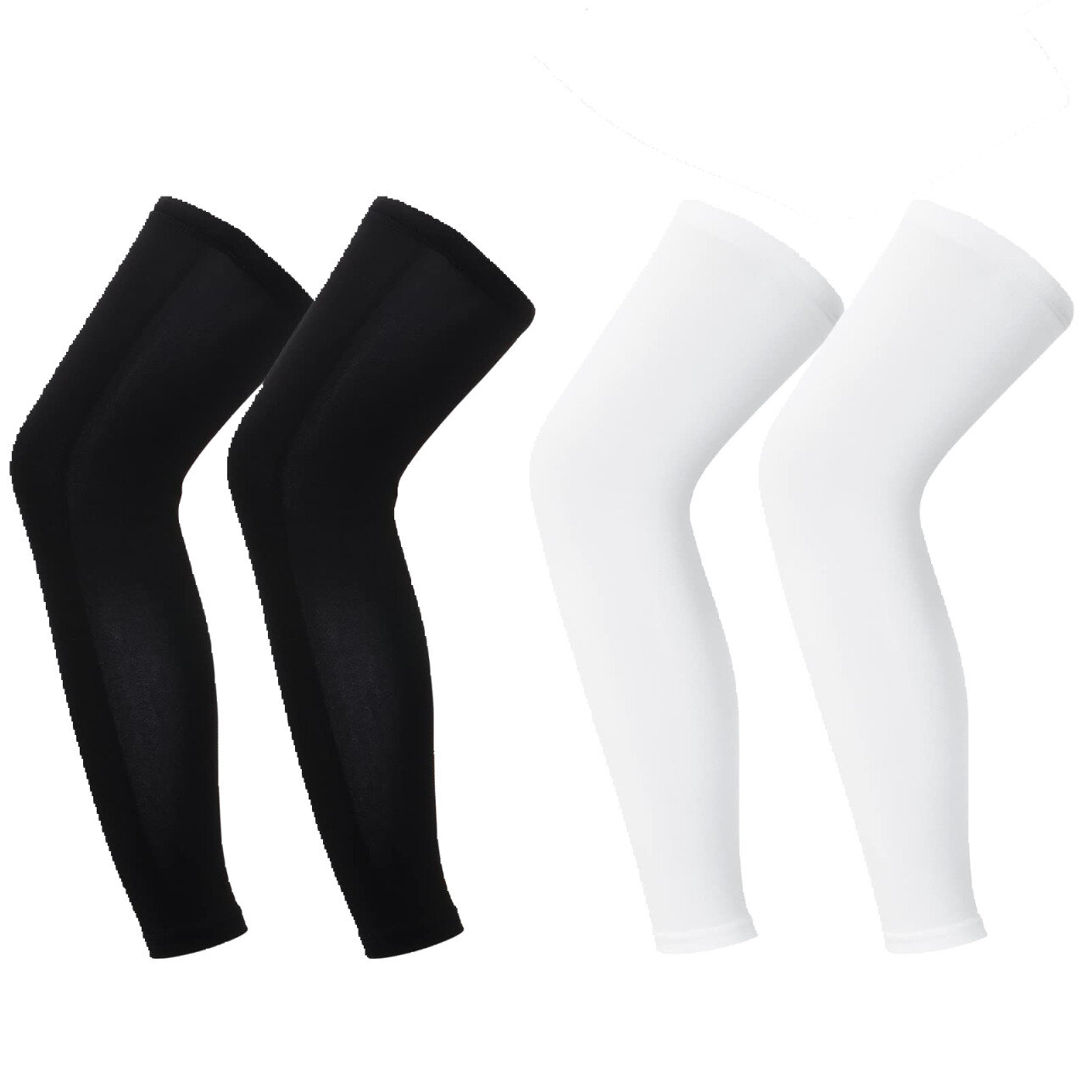 Unisex Full Leg Length Compression Sports Leggings M Black * 2 White * 2, Polyester fiber, S M L, UV , Anti-slip design, для баскетбола циклинга бега походов фитнеса волейбола гольфа и других видов спорта, для мужчин женщин мальчиков девочек, в
