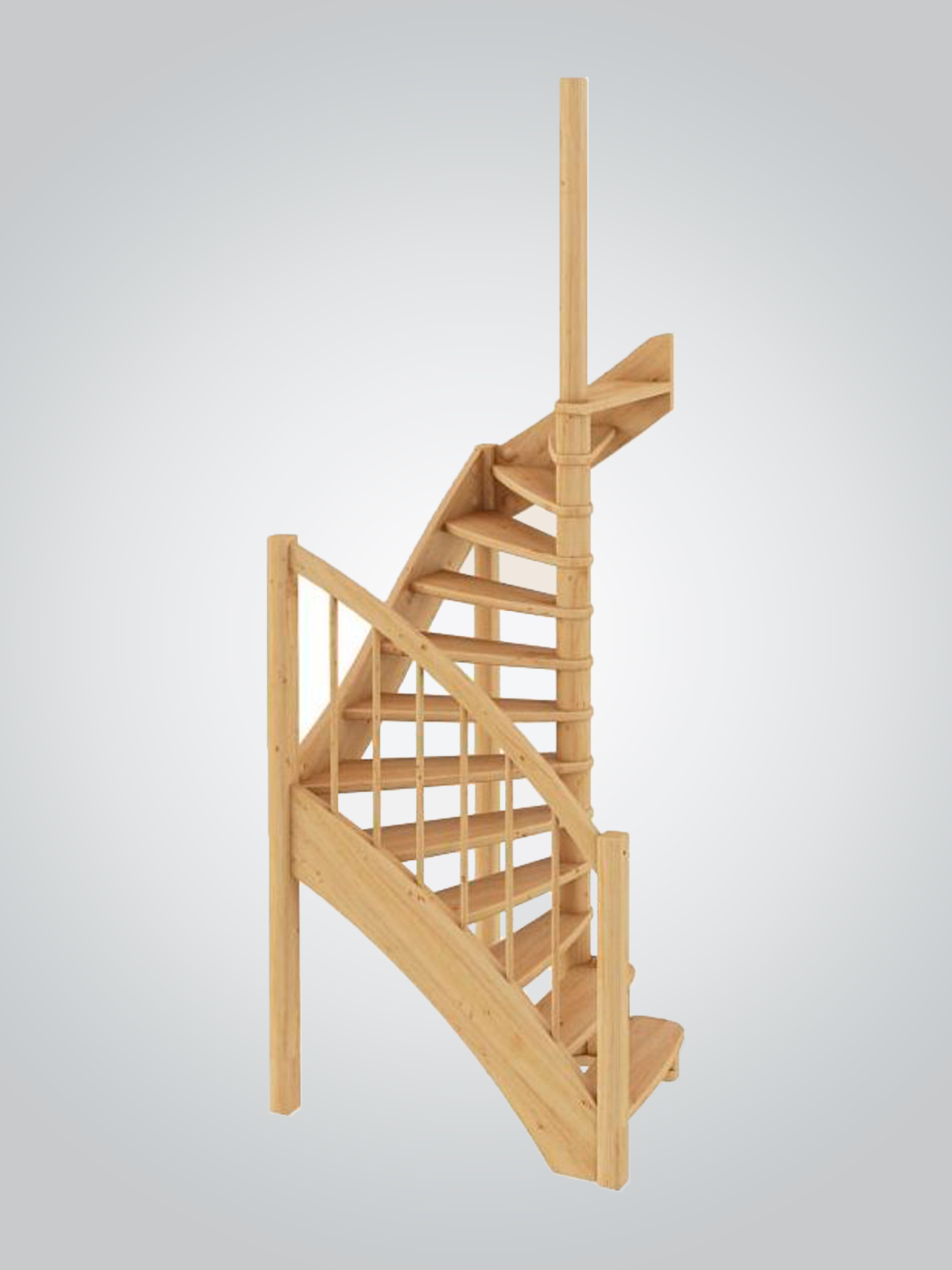 Лестница на второй этаж ЛС-04м Правая под покраску