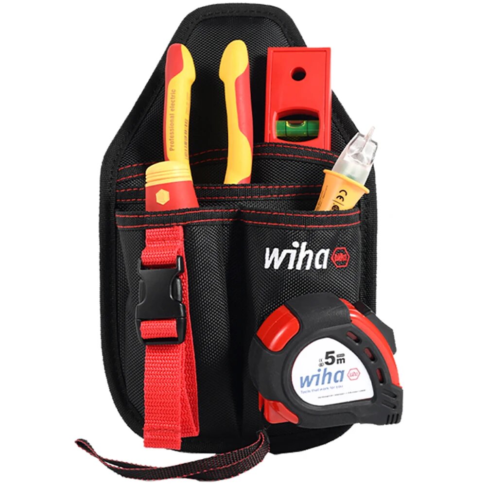 Wiha 90028C Многофункциональный набор инструментов для изоляции 6-в-1 с набором инструментов, плоскогубцы, измерительная ручка, отвертка, рулетка