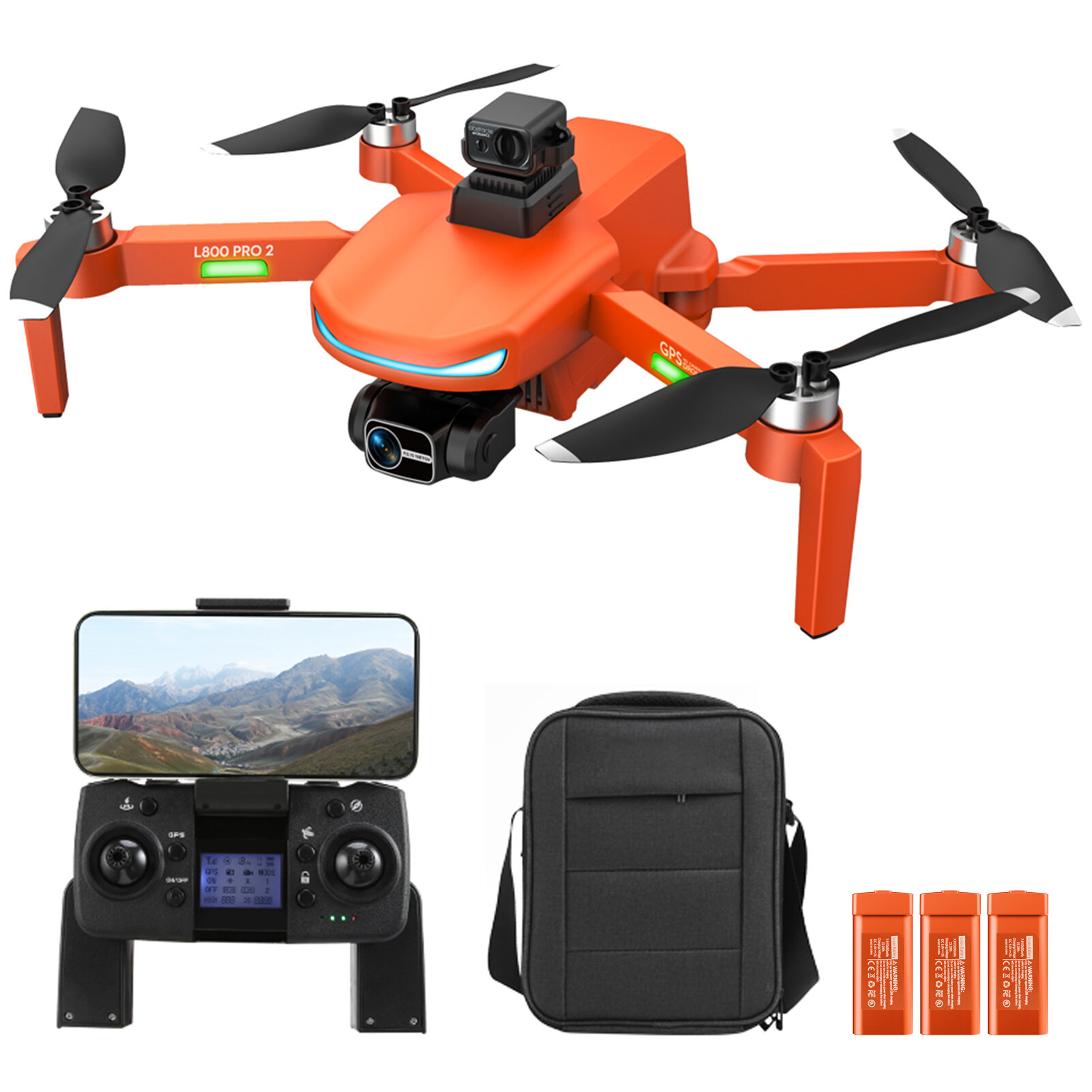 БПЛА RC с камерой 4K 5G Wifi 3-осевым гимбалом Время полета 25 мин Безщеточный квадрокоптер С системой обхода препятствий Fly Around с сумкой для хранения 3 батарейки