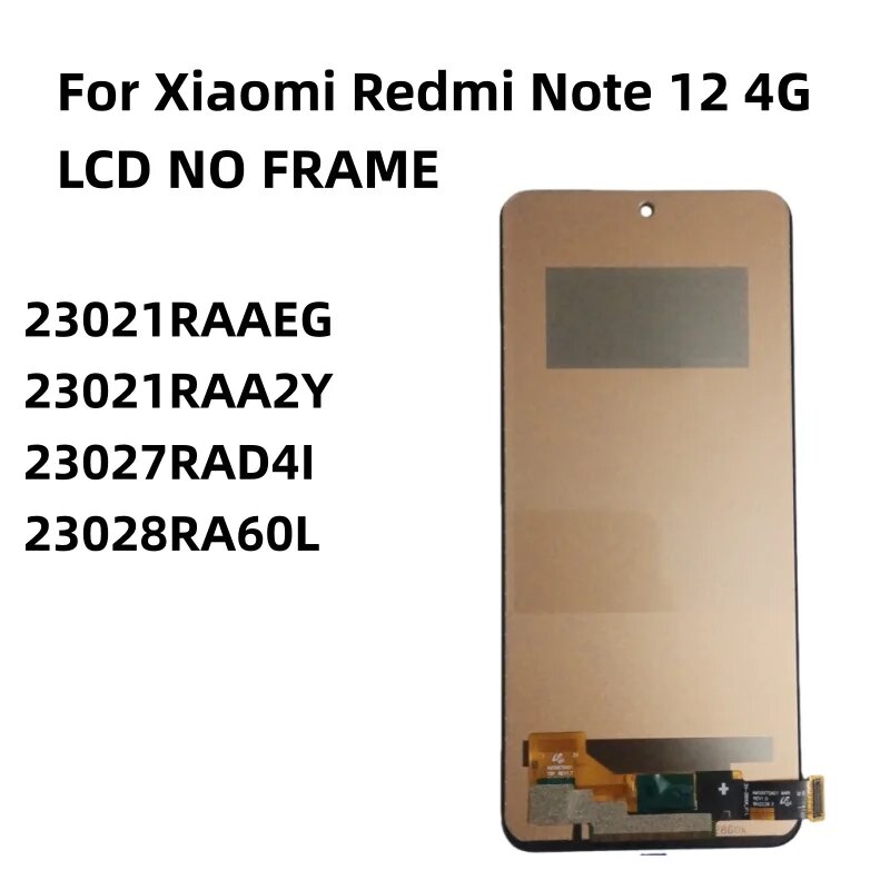Новый ЖК-дисплей для Xiaomi Redmi Note 12 4G 23028RA60L, сенсорный экран в сборе для 4G NO FRAME