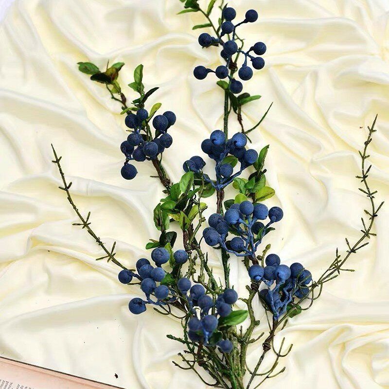 Горячая распродажаИскусственная ягода, сушеная ветка, декоративный цветок, украшение для дома, витрина магазина, красная дикая фруктовая ветка, лесной стиль, цветочный осенний свадебный декор