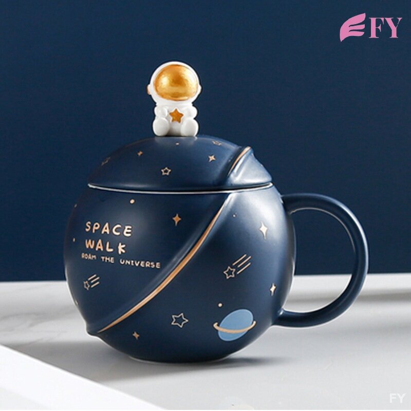 Кружка космонавт Рельефная кружка с планетой, керамическая чашка с милым астронавтом, чашка для пары, сувенир