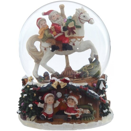 Фигурка декоративная Remeco Collection "Дед Мороз на лошадке " шар, D14 см, 15х16х18,5 см