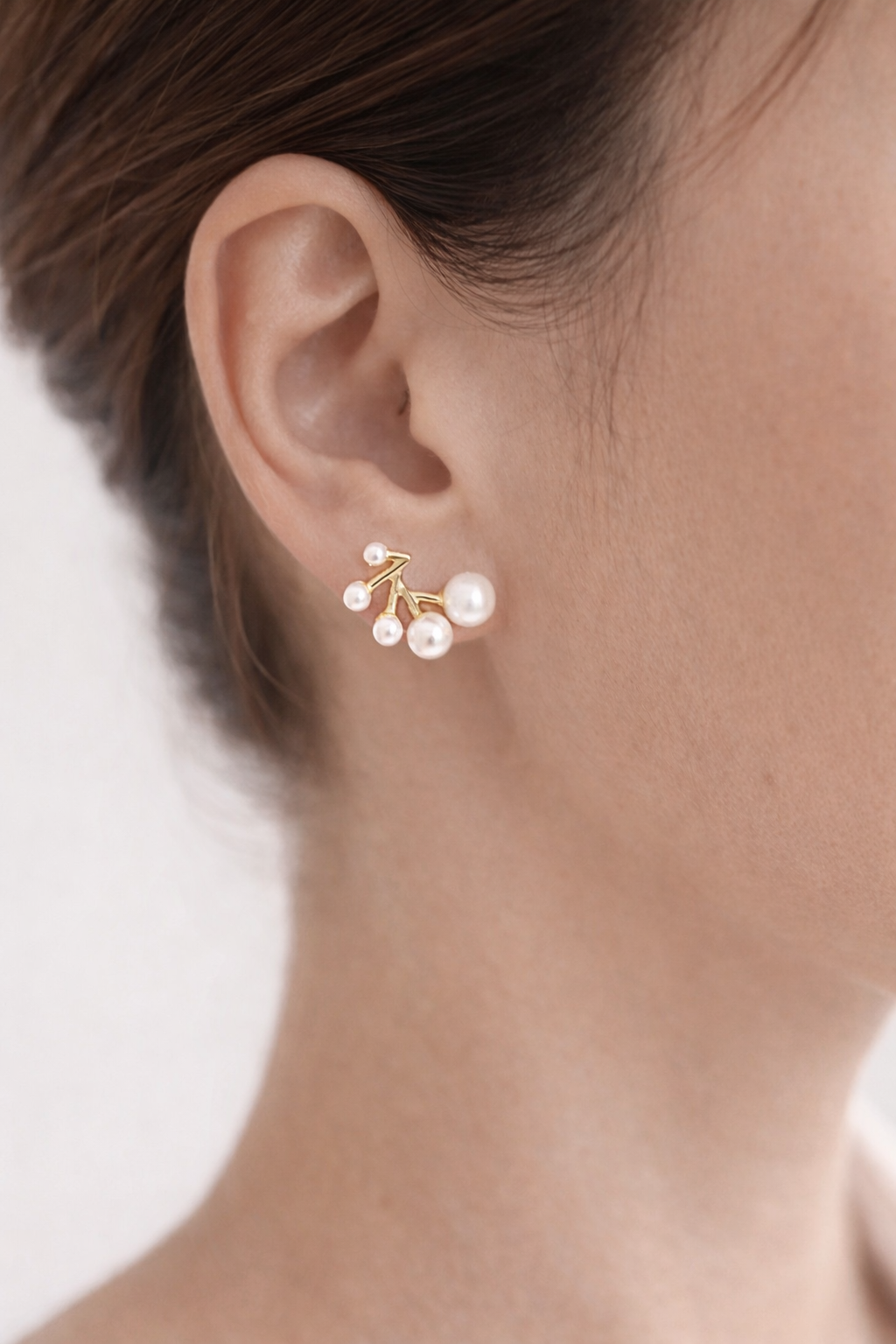 Серьги пусеты, жемчуг имитация