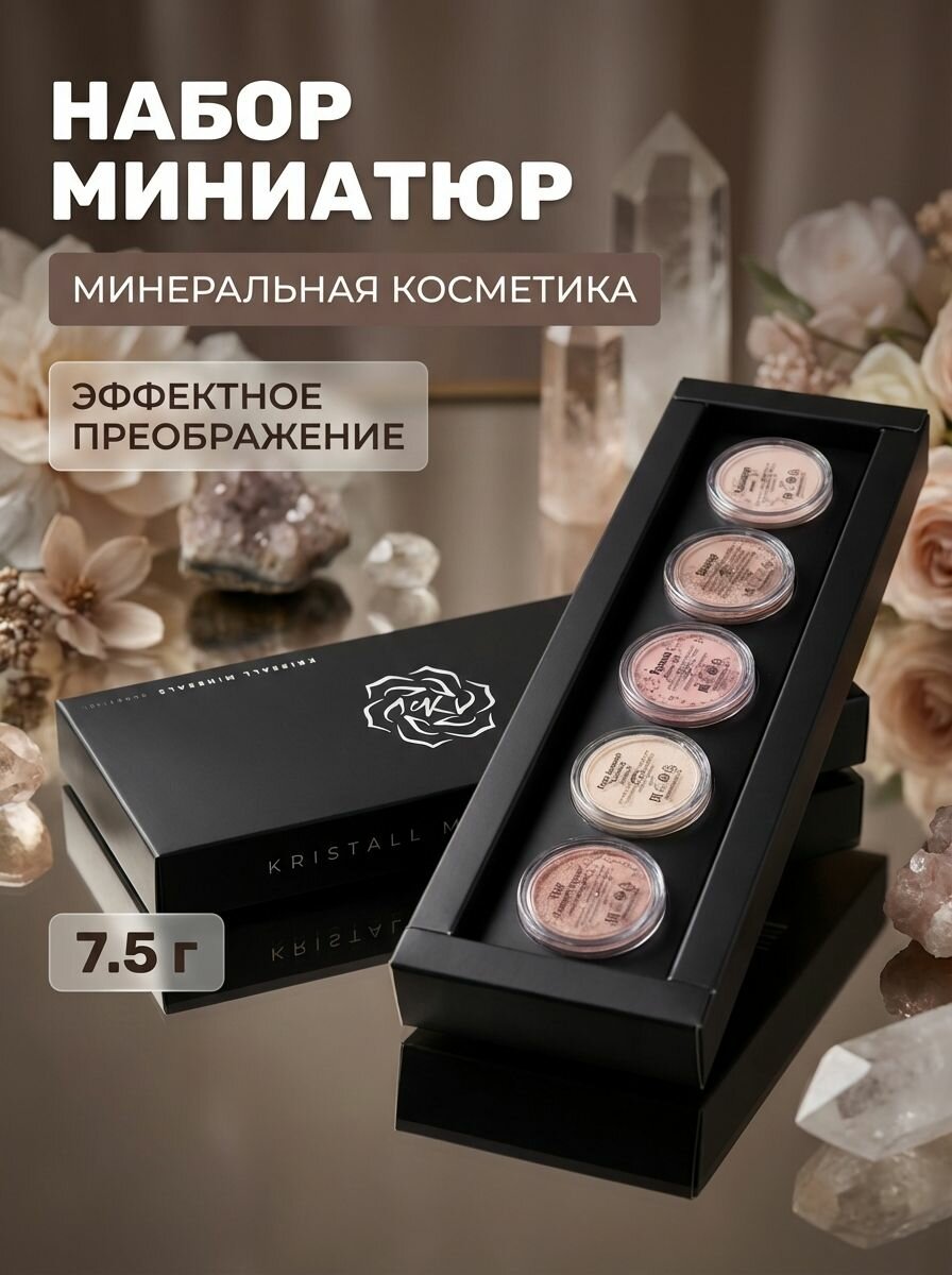 Набор миниатюр для лица №2 Эффектное преображение с пудрой, бронзером и хайлайтером