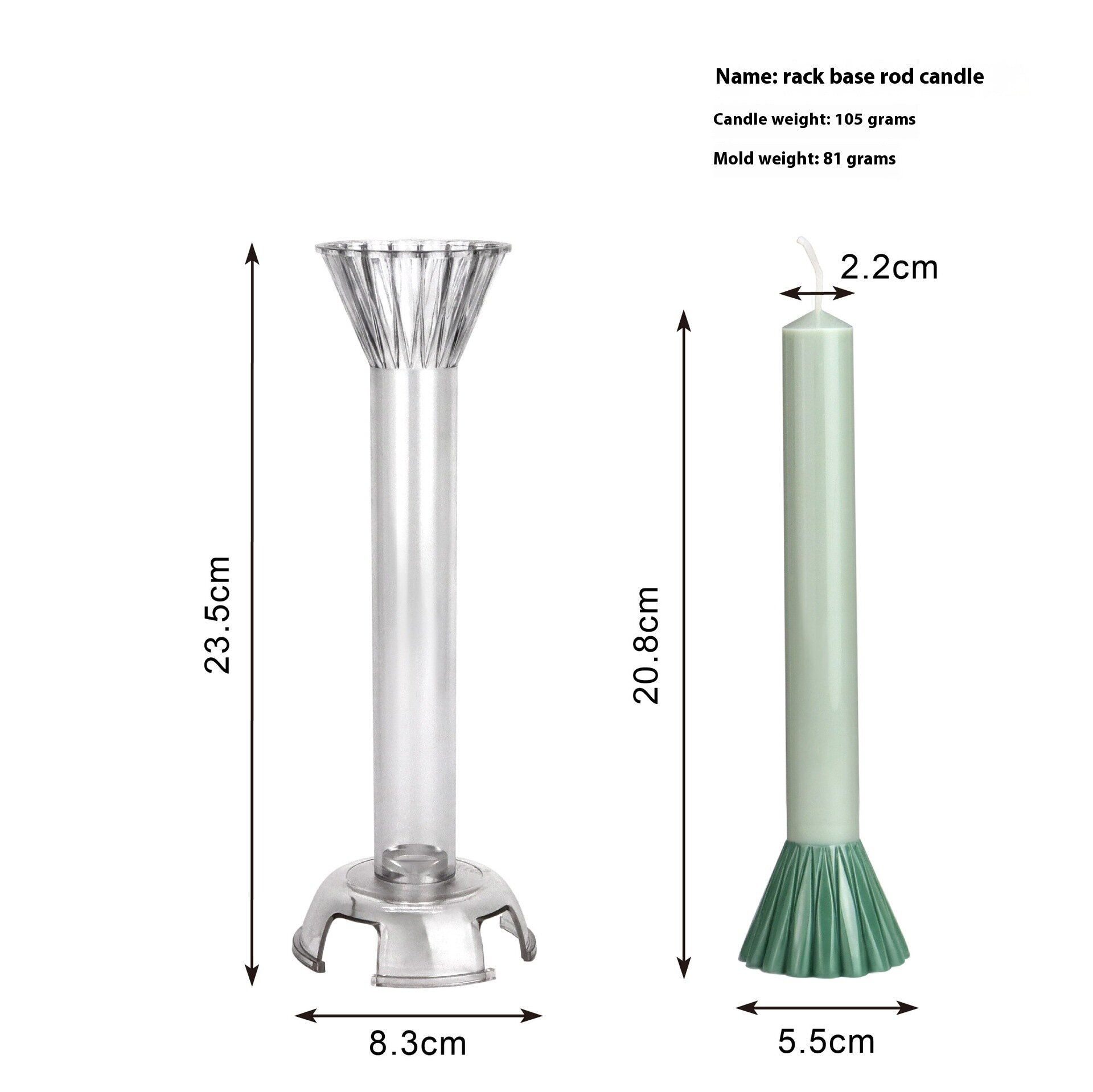 Форма для свечей с плоской головкой и спиральной стержнем из воска, ПК, акрила, двухкомпонентная, легкое извлечение, DIY, ручная работа