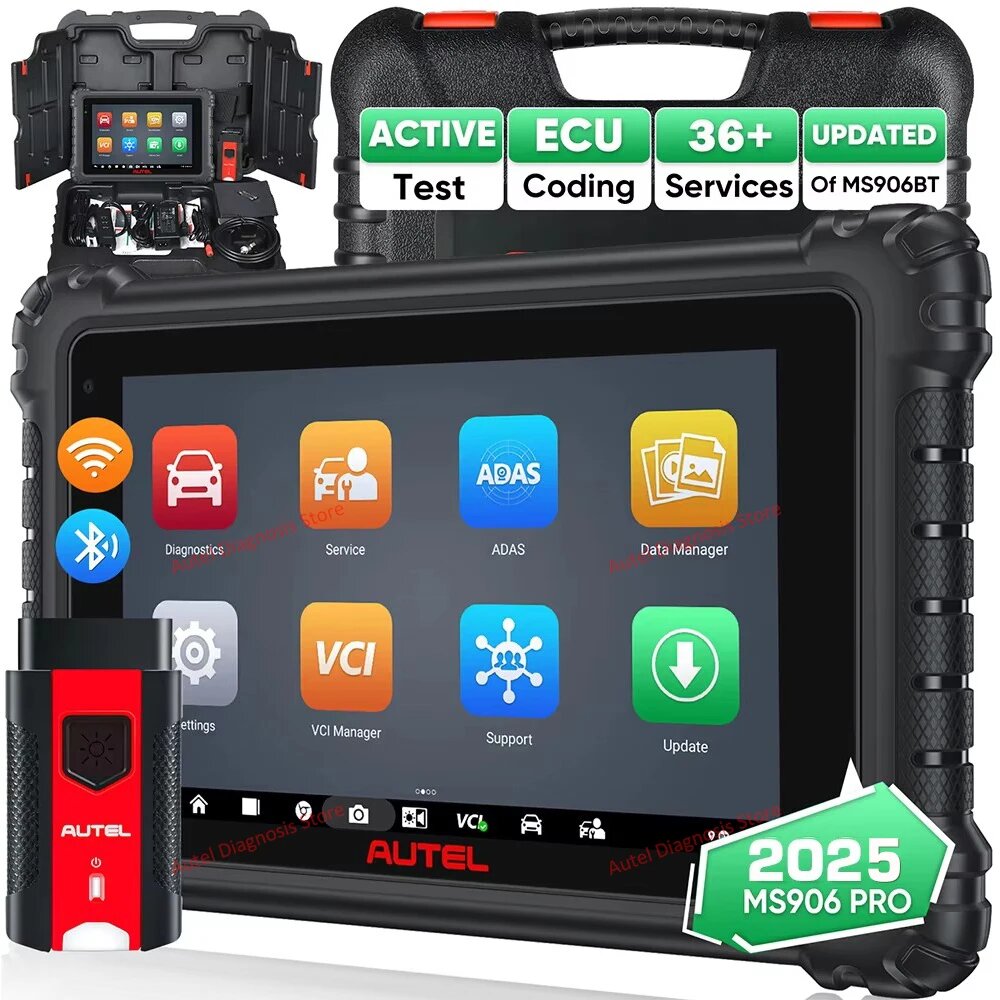 Autel MaxiSYS MS906 Pro Двунаправленный диагностический сканер OBDII Усовершенствованное кодирование ECU Сканер OBD2 36+ пользователей, FCA, DoIP CAN FD