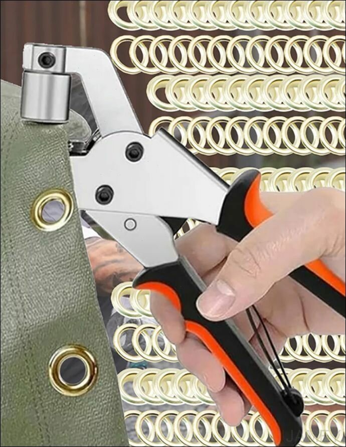 YICITY Люверсы с инструментом для установки, 200 компл, диаметр-10 мм, для тентов, штор, навесов / Щипцы для брезента