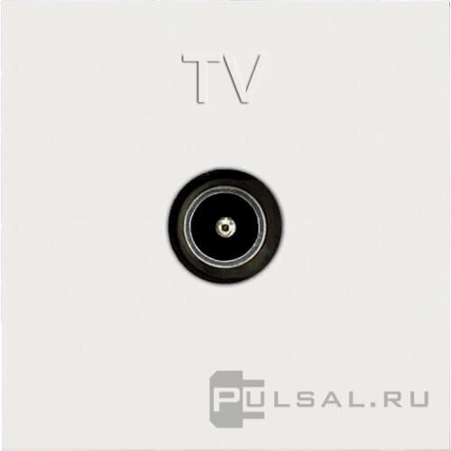 Розетка одиночная ABB 2 модуля ТВ одиночная встроенный монтаж пластмасса белый