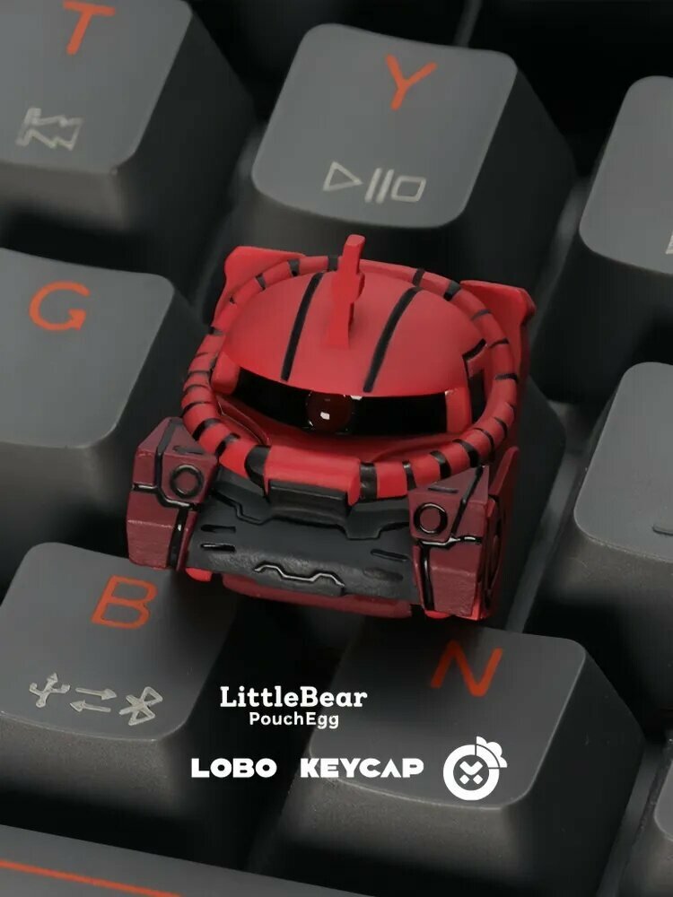 Кейкапы для механической клавиатуры, Красный Закку, с подсветкой глаз из Гандама