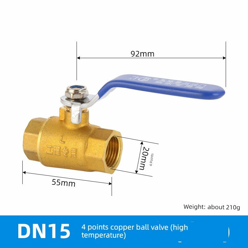Медный шаровой кран 4/6 дюйма 1/2 2inch DN15 с внутренней резьбой 20, для бытовых водопроводных труб, утолщенный,