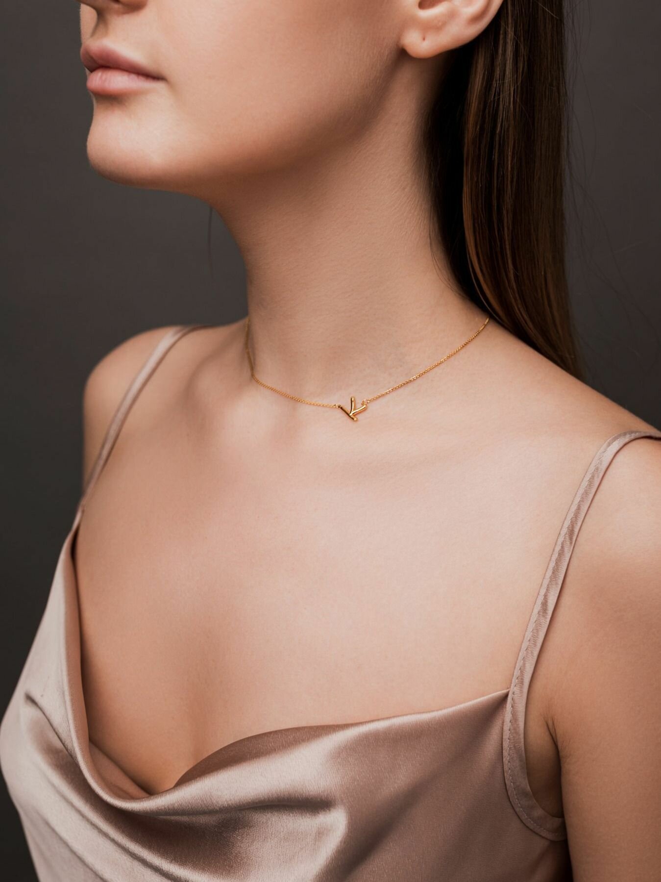 Колье, серебро, 925 проба, золочение