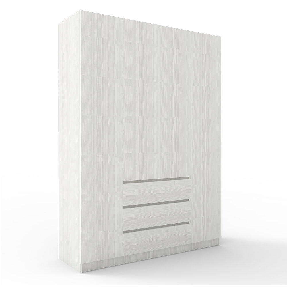 Шкаф распашной КарИВи 160.1 160x220 Белое Дерево