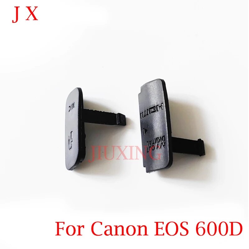 2x резиновая крышка интерфейса для Canon EOS 600D, крышка USB-порта, защитная крышка двери, пластиковый материал, запасная часть, аксессуар для камеры