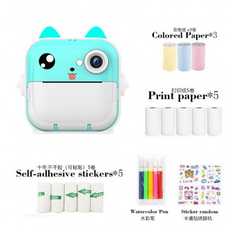 ⭐Кросс-бордерная новая Q5 Polaroid камера с печатью неправильных вопросов, мини-камера с двойным объективом, цифровая камера, фотопринтер⭐