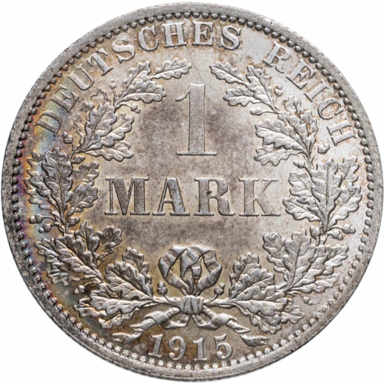 Германия 1 марка 1915 Знак монетного двора: "A" - Берлин, Серебро 900, в сохранности AU-UNC