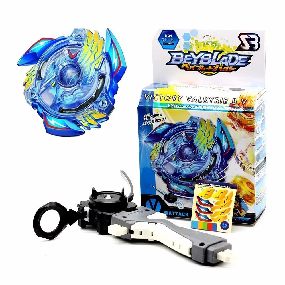 Волчок Бейблэйд Виктори Вальтриек Victory Valkrie B-34 с пусковым устройством и рукояткой, игрушка для детей бейблейд, блэйд бёрст