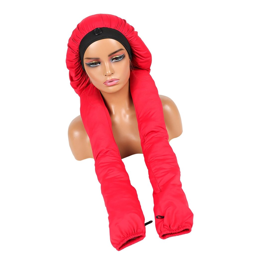 Женская длинная коса, грязная коса, галстук для волос, Ночной Колпак-Красное вино