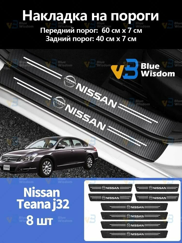 BlueWisdom Накладка на автомобиль на пороги, 8 шт.