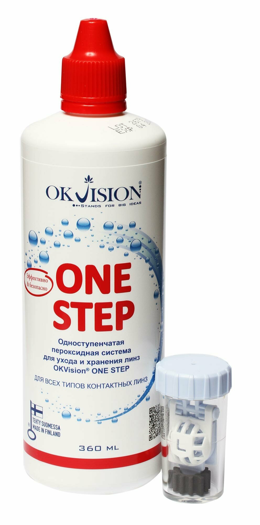 Раствор для линз OKVision "Piiloset One Step", пероксидный, 360мл, для всех типов, 1 шт