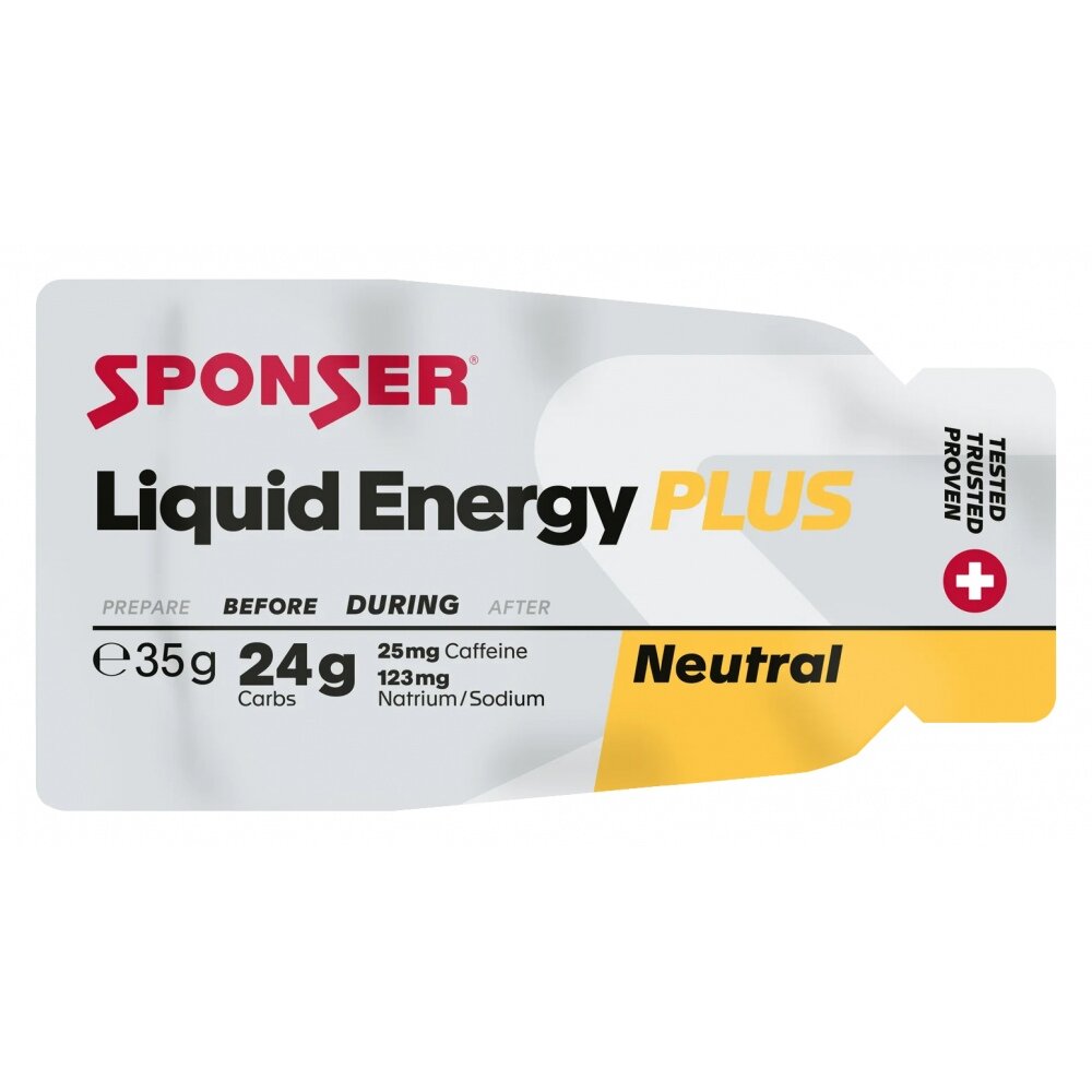 Sponser Liquid Energy Plus, пакетик 35 г, Вкус Neutral-Caffeine / Нейтральный-Кофеин