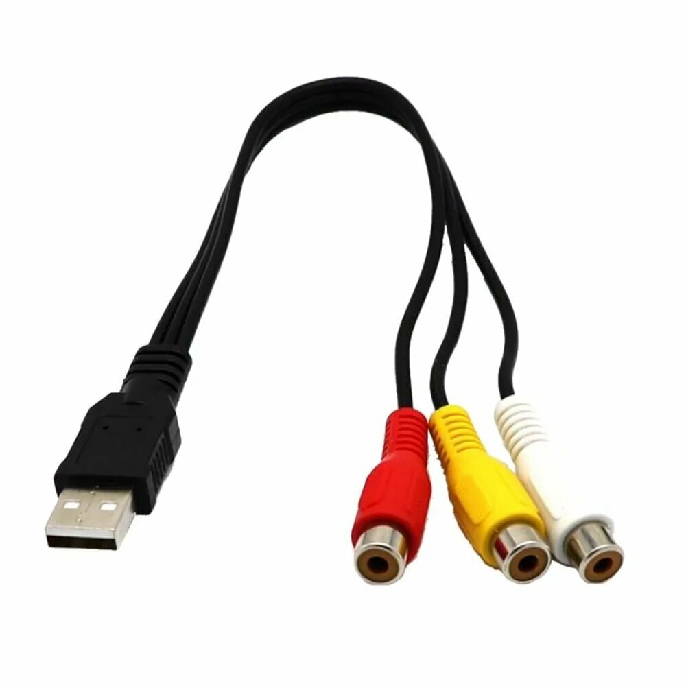 Аудиокабель USB Type-C/RCA, 0.3 м, черный