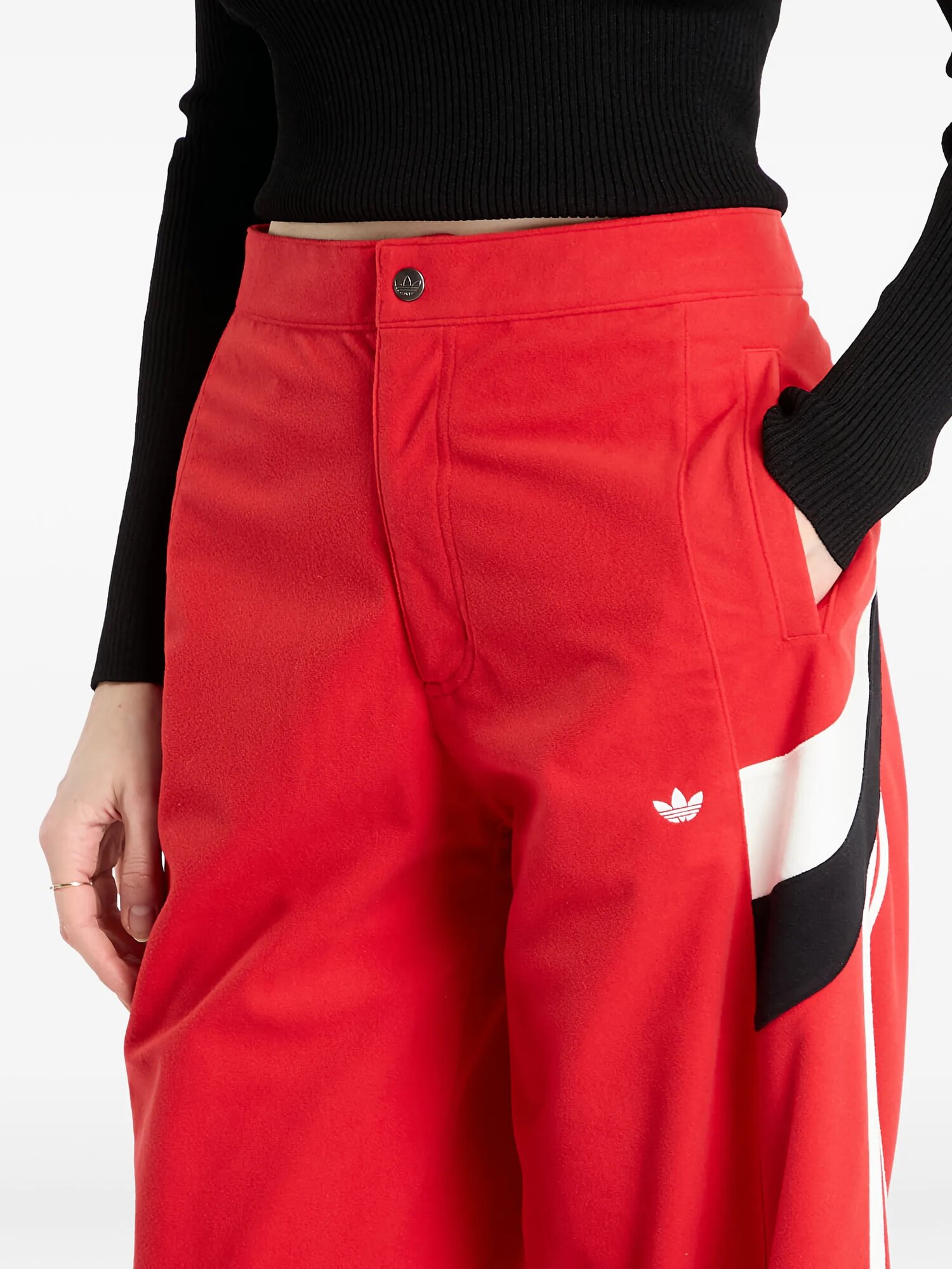 Брюки adidas Blocking track pants, размер 12 UK, red — фото 1