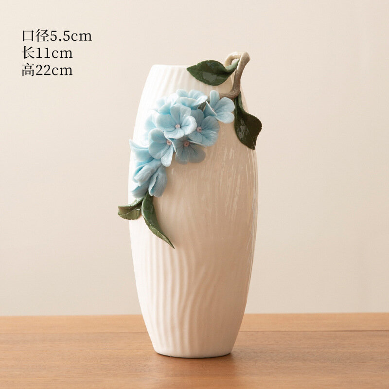 Чистая ручная работа, керамическая ваза из нефрита, свежие цветы, пион, цветочная композиция для гостиной, домашняя ваза для сухих цветов, декор для ресторана