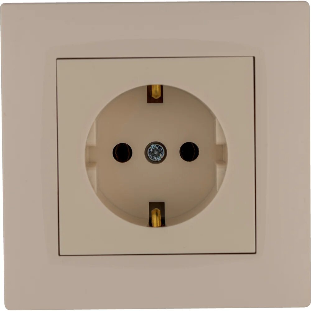 Розетка MAKEL с заземлением (Керамика) СП KAREA RIZZ 16А IP20 крем. 88010008