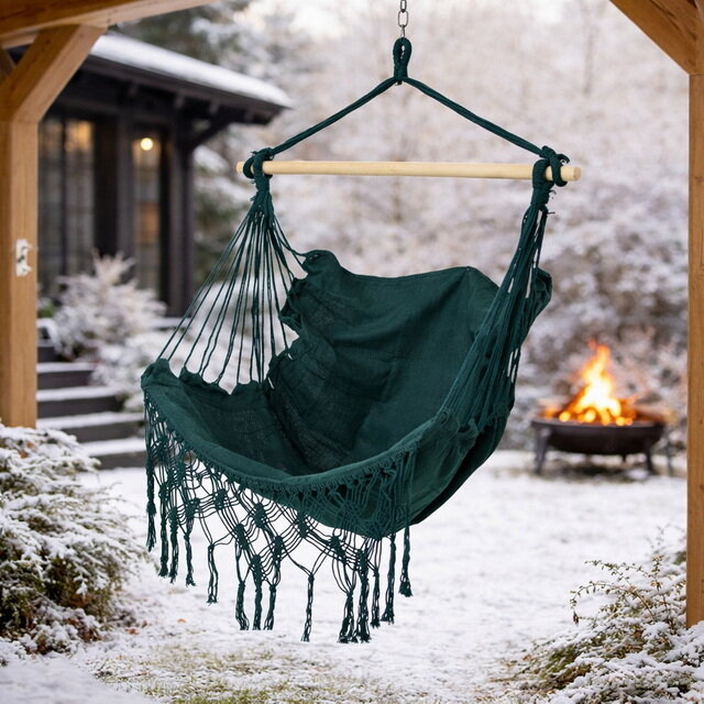 Подвесной гамак-кресло Икария 130*100 см изумрудный, Kaemingk, 806227-2