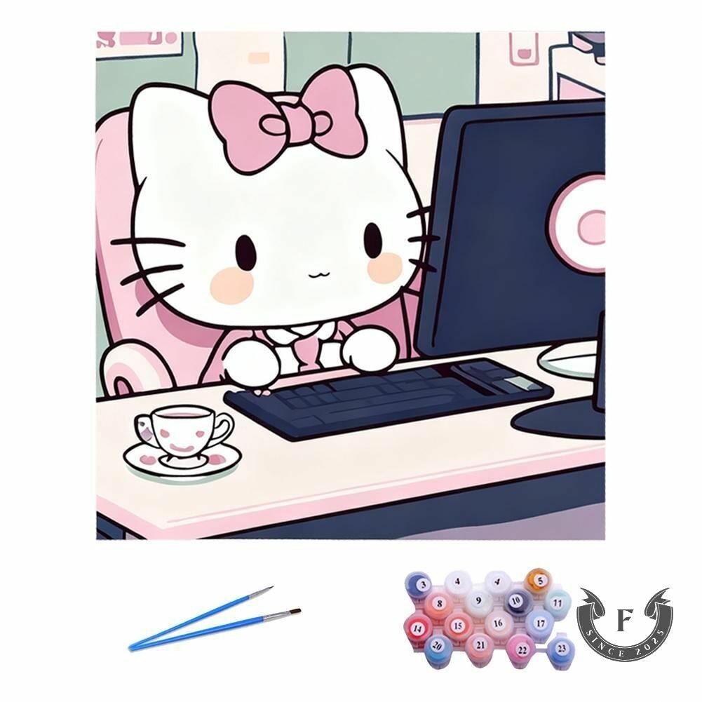 Картина по номерам/Набор для живописи по цифрам (DIY) на холсте масляными красками для детей или взрослых-новичков с кистями и акриловыми красками