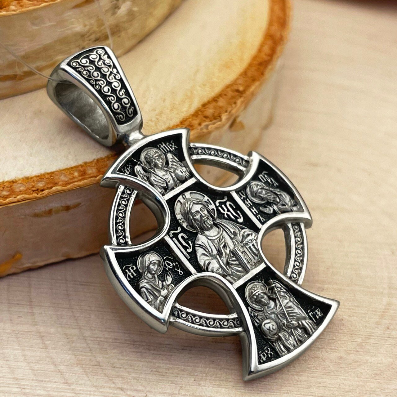 Крестик, серебро, 925 проба, родирование, чернение