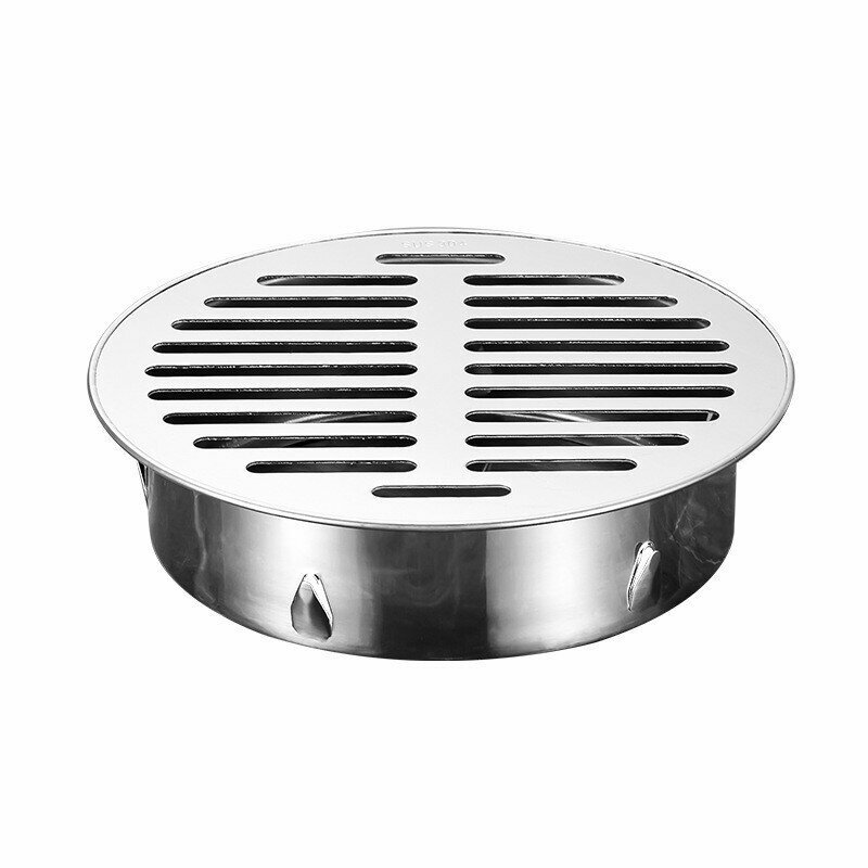 Поставляется напрямую от производителя: напольный слив для балкона из нержавеющей стали 304, круглый напольный слив с защитой от засоров и прямым выпуском, напольный слив с заглушкой для подключения к канализации.