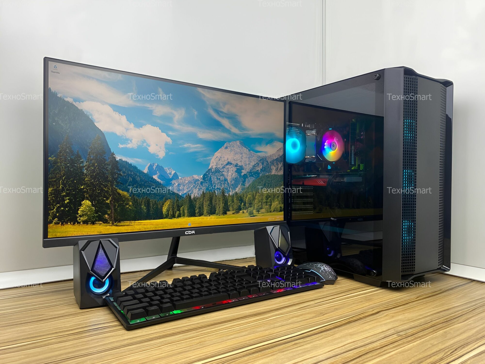 Игровой компьютер с монитором Intel Xeon 2670V2/32/SSD-512g/GTX-1660S/Монитор 24