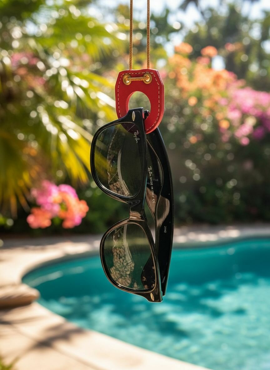 Держатель для очков на шею, шнурок для очков, аксессуар, искусственная кожа, красная вишня