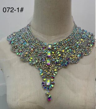 Колье из страз AB silver