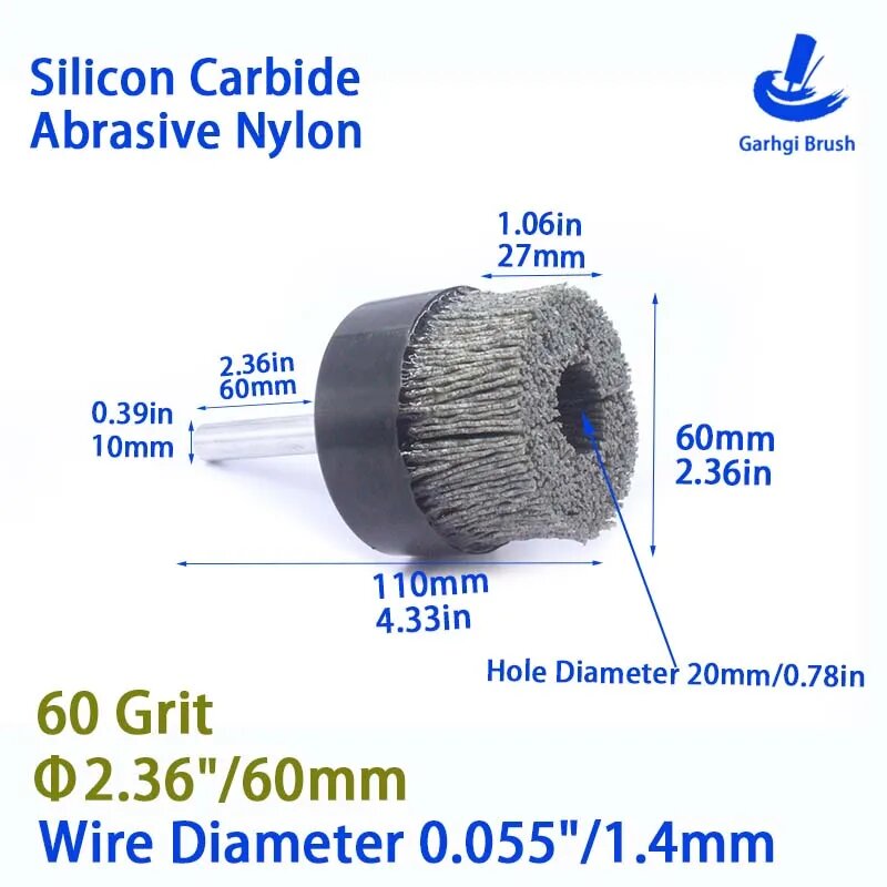 Абразивные дисковые щетки Garhgi из нейлона Grit60 Dia60mm