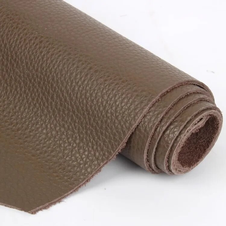 Натуральная воловья кожа для рукоделия Коричневый, 30x30cm, gray