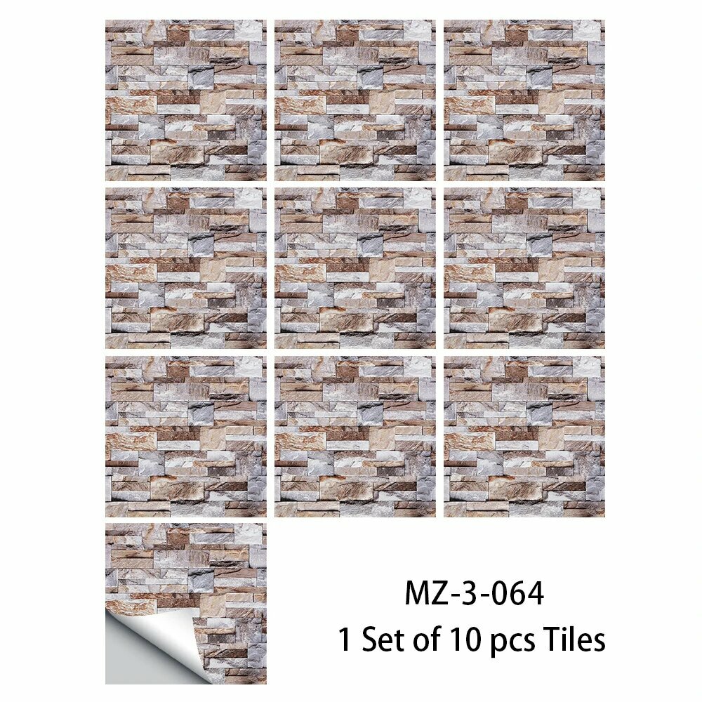 10 шт./компл, матовая плитка в стиле ретро, наклейка на пол, талия, украшение для рабочего стола, наклейки на стены, самоклеящиеся маслостойкие обои из ПВХ