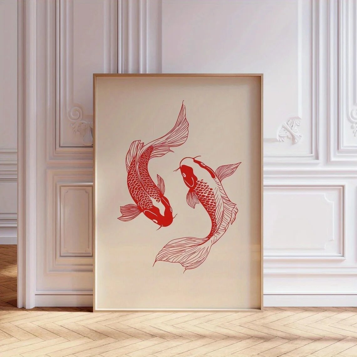 Японская рыба кои, печать на холсте, 50x70 см, VA826-G