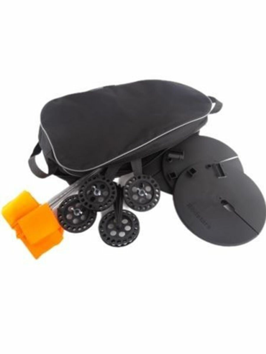 Жерлицы зимние оснащенные / набор жерлиц в сумке 10 штук Blue Magic пластиковая стойка, диаметр катушки 75 мм