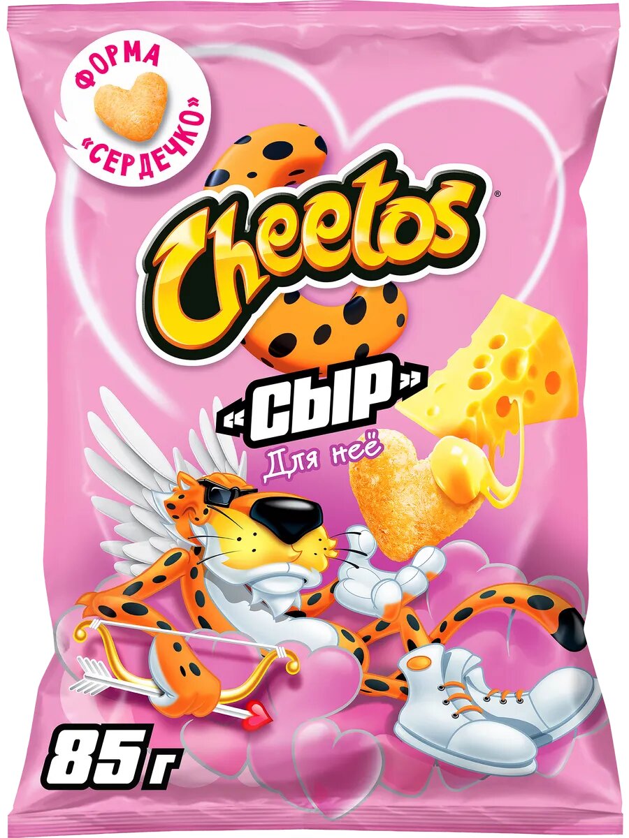 Палочки кукурузные CHEETOS Сыр сердечки для нее 85г 3 штуки