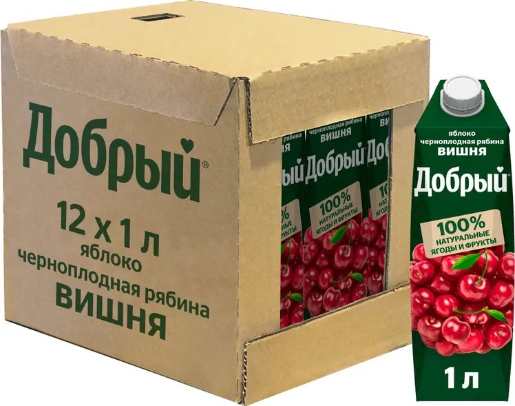 Добрый 1л. Вишня/12шт. Добрый Соки и Нектары Производство - Россия