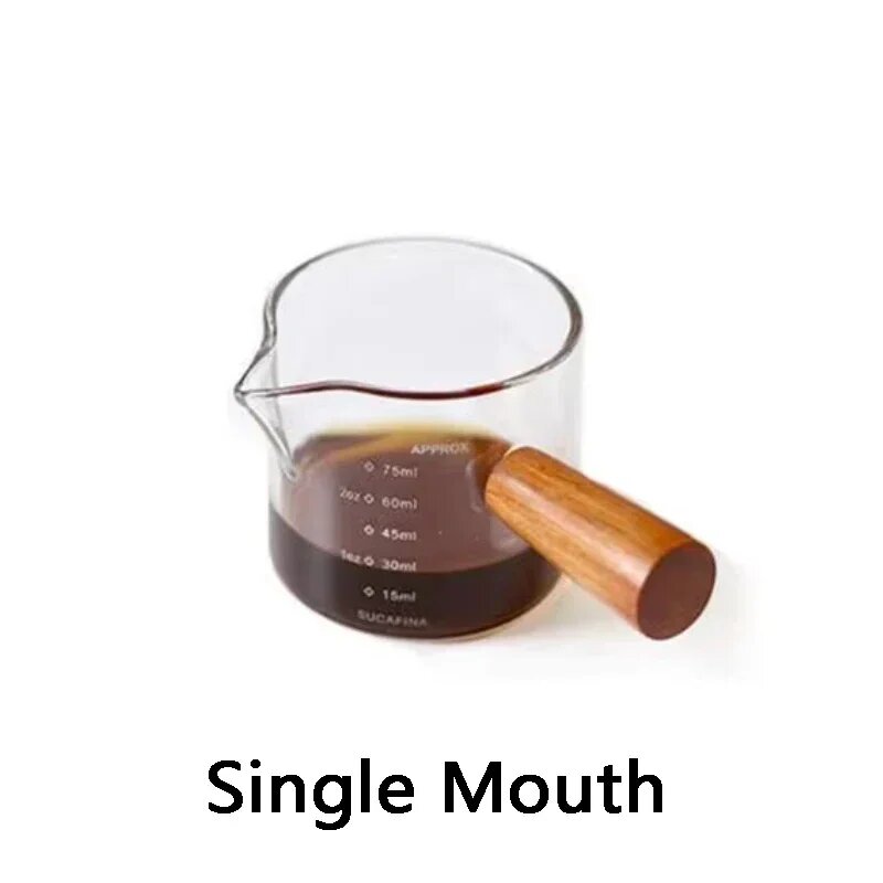 Стеклянная мерная чашка для эспрессо 75 мл 1PCS, Single Mouth
